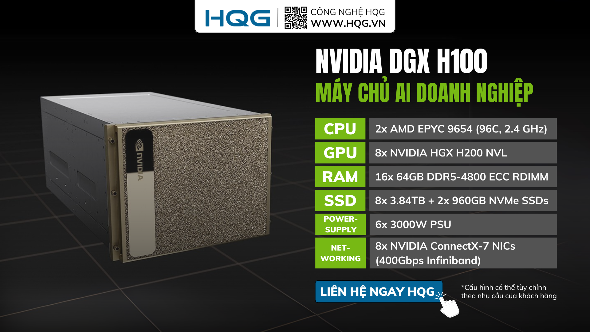 Nvidia DGX H100 - Siêu Máy Chủ AI Cho Doanh Nghiệp